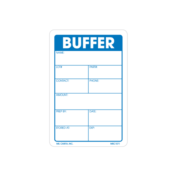 Buffer Labels - 3 Inch x 2 Inch, 500 per Roll - MS. Carita