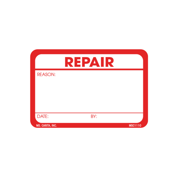 Repair Labels, 2 Inch x 3 Inch, 500 per Roll - MS. Carita