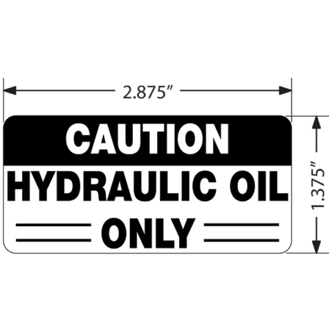 Caution Hydraulic Oil Only Decals, Pack of 10 - MS. Carita