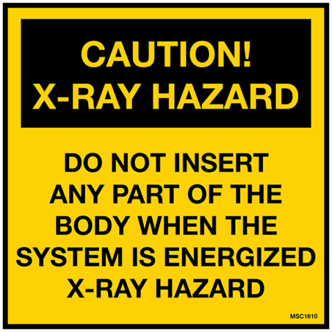 Caution X-Ray Hazard Decals - 4.5" x 4.5”, Pack of 5 - MS. Carita