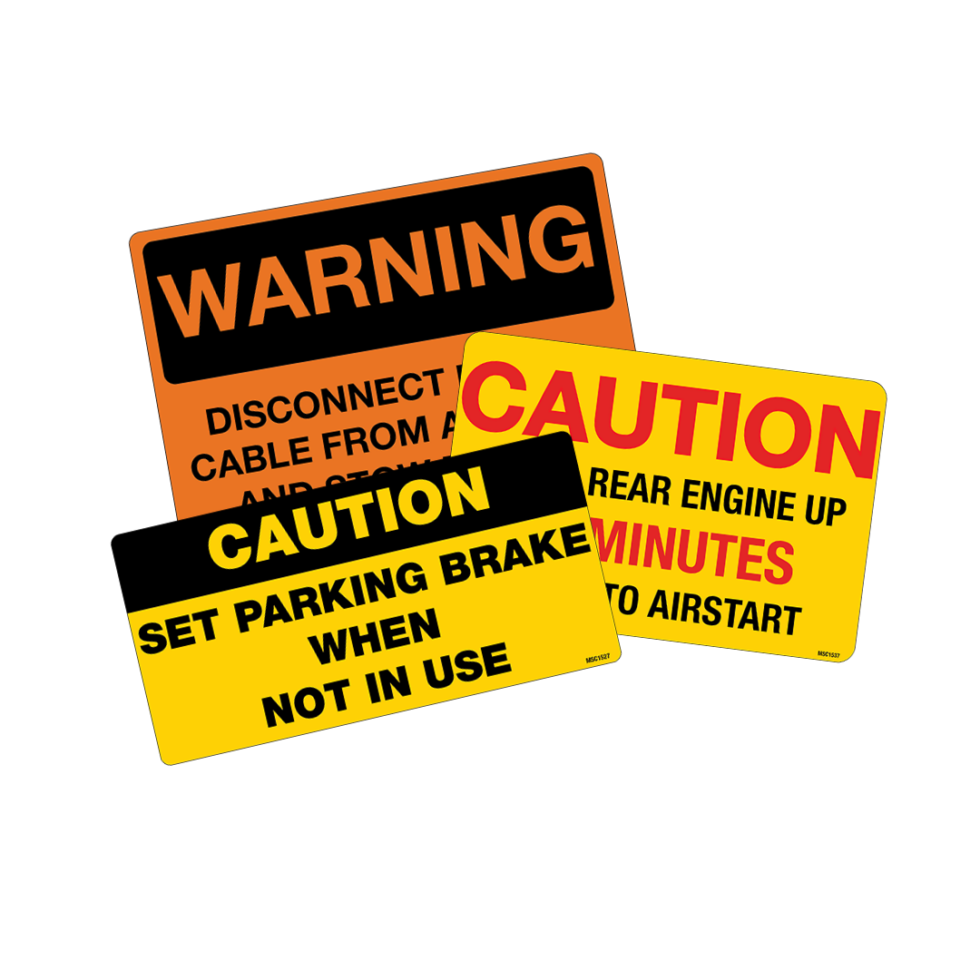 Caution, Warning, & Danger Decals - MS. Carita